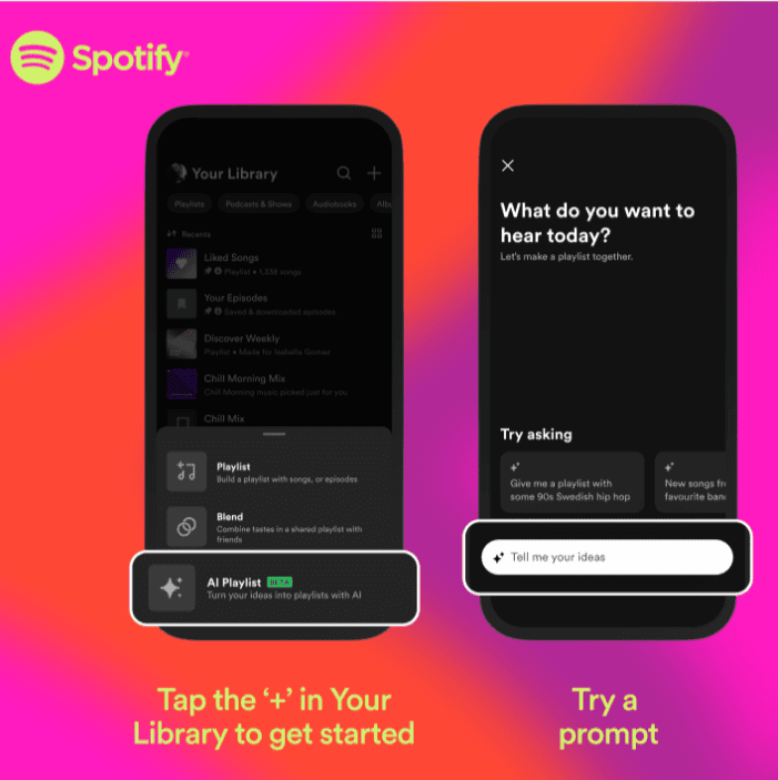 Spotify adds AI text to playlist creation, live Listening Parties - Hypebot