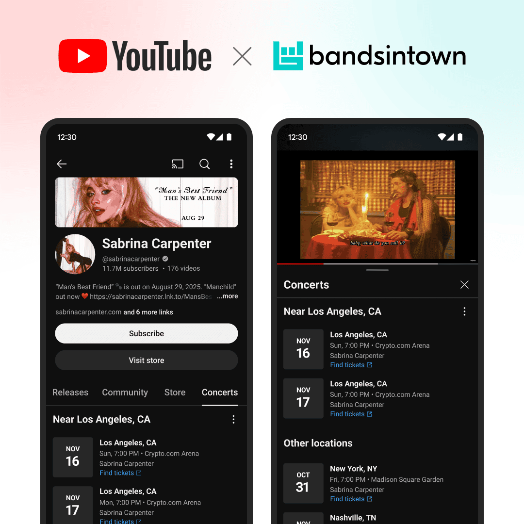 Bandsintown is now YouTube's exclusive concert source globally - Hypebot